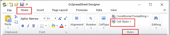Cell Styles Dialog | Spread WPF 18